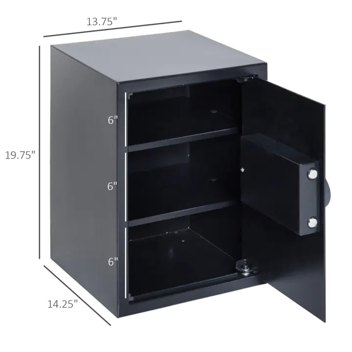 2.2cf Electronic Wall Safe Box, Digital Lock, Cash & Jewelry